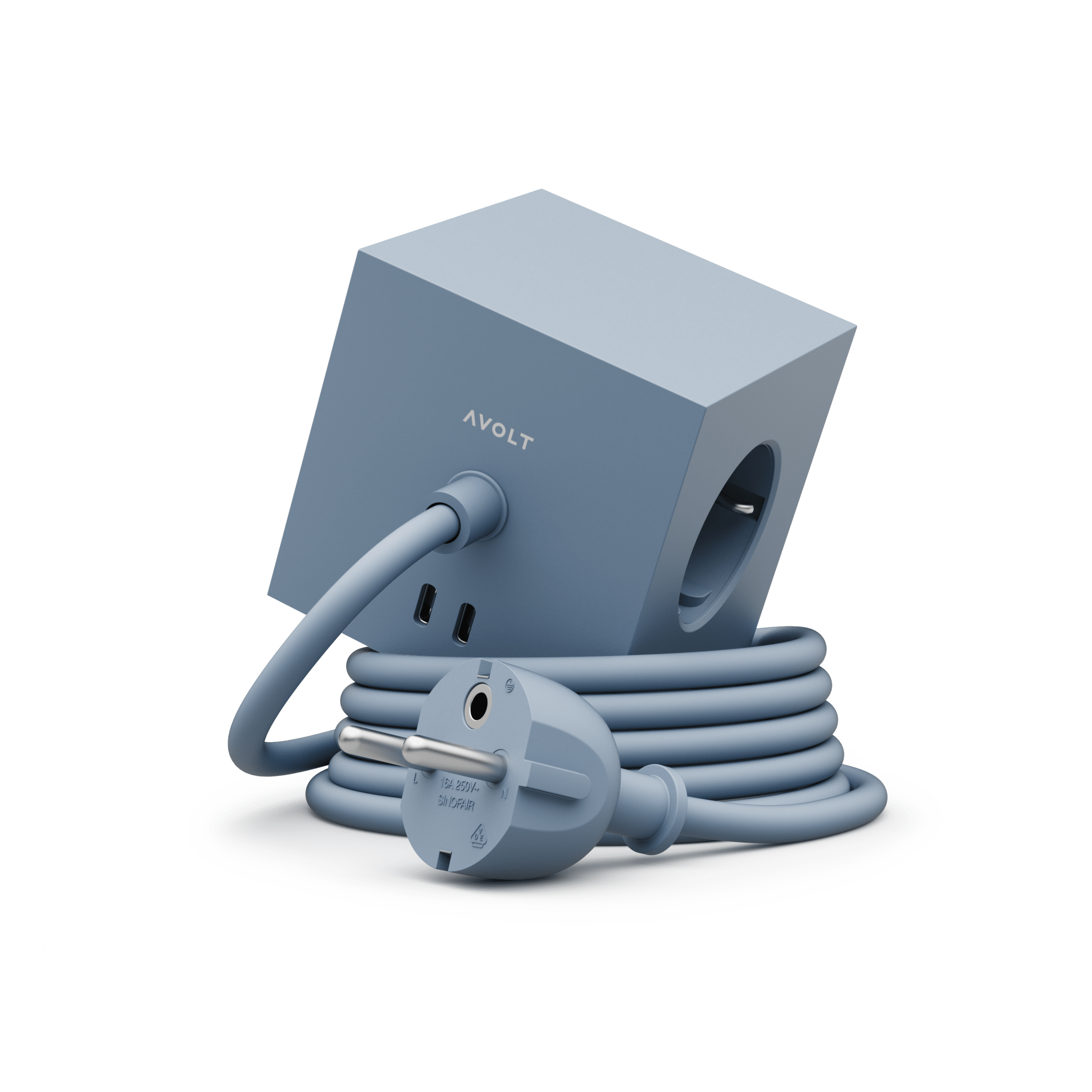 Square 1 USB-C Multiprise 3 m – Bleu Requin – AVOLT